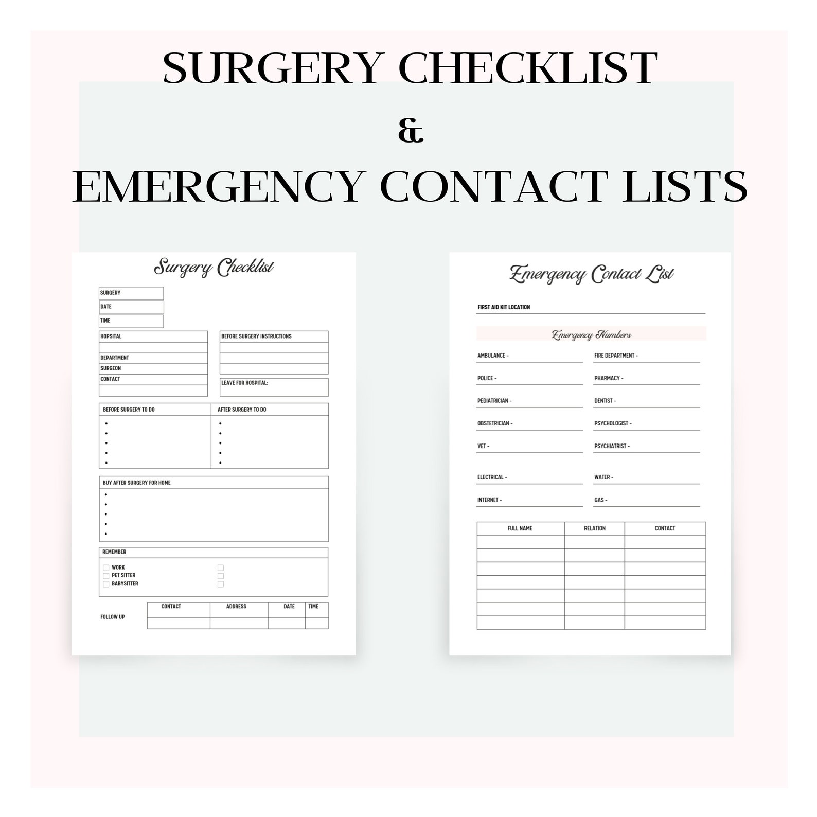 MEDICAL Planner Patient Notebook Planning Kit Blood - Etsy