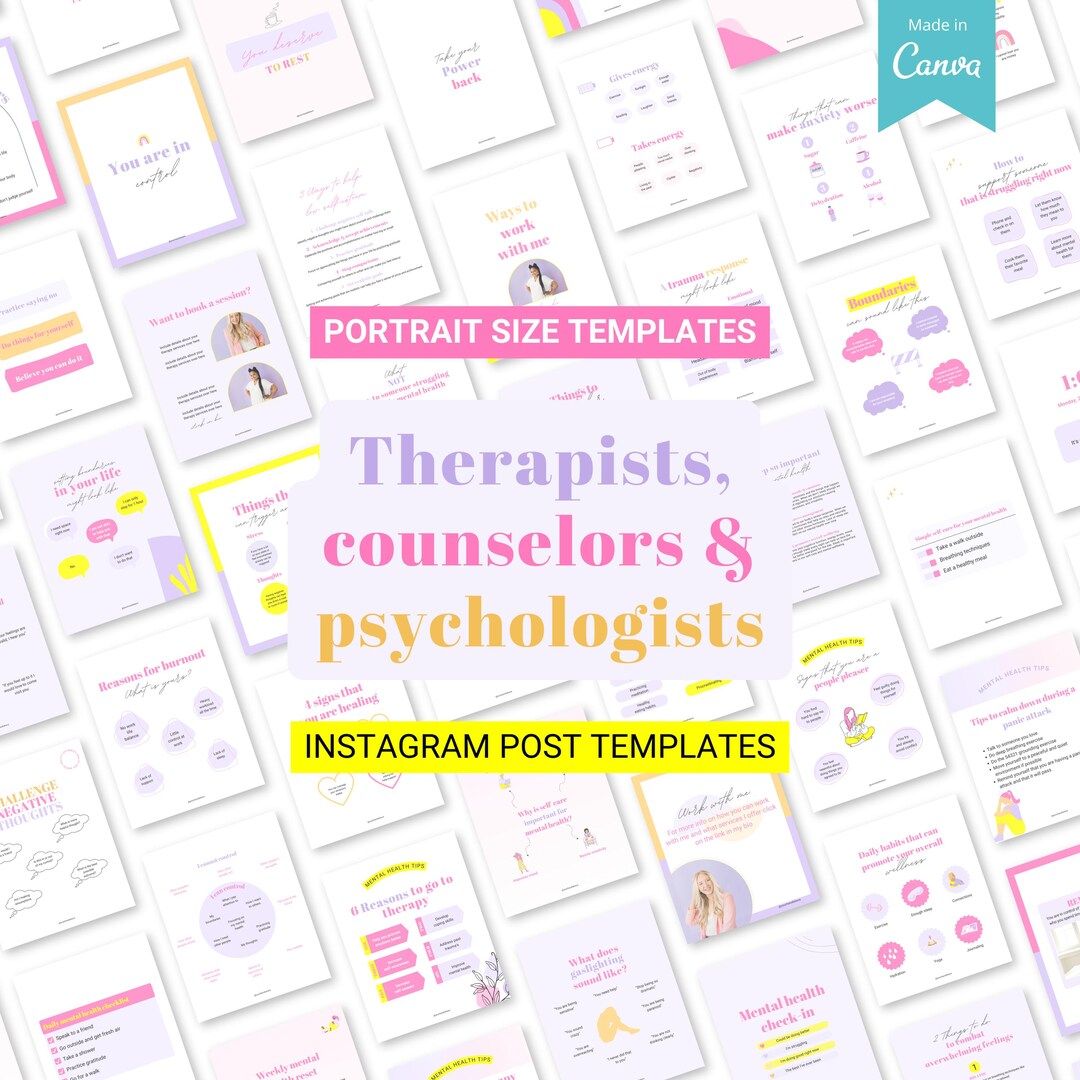 Mental Health Templates, Therapist Instagram Templates, Therapist ...