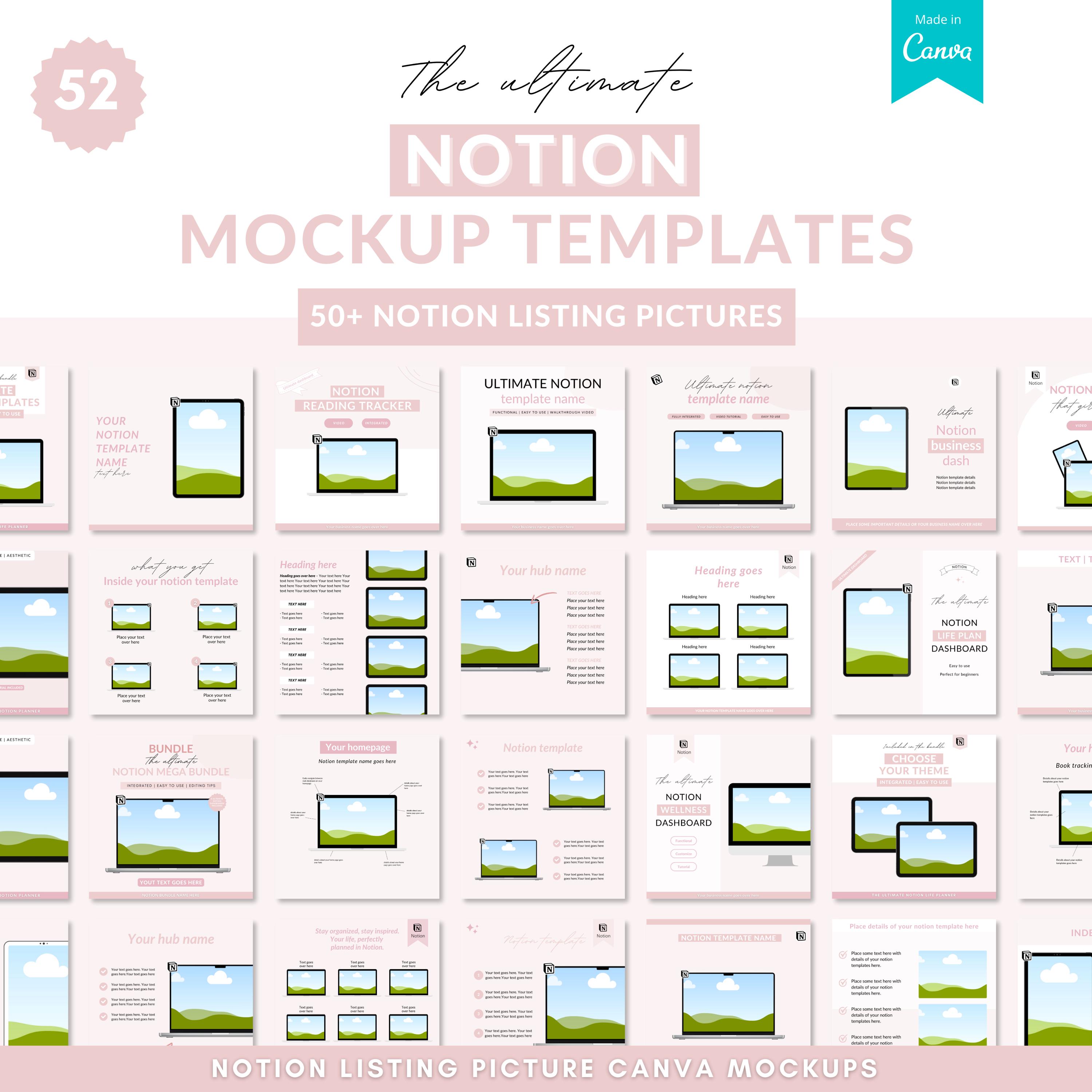 Notion Mockup Templates, Notion Template Mockups, Notion Mockups ...