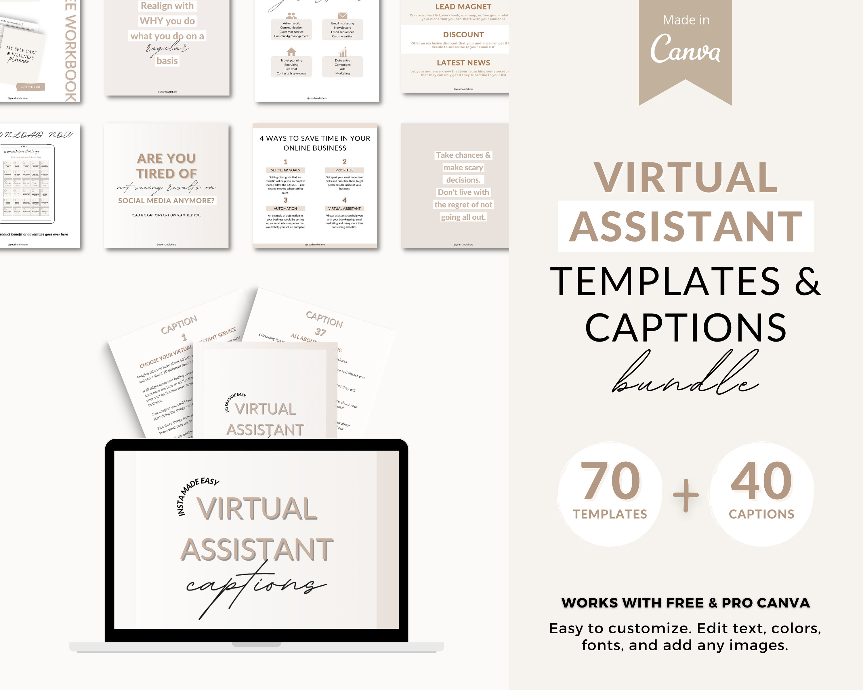 Virtual Assistant Templates, Virtual Assistant Captions, Content Ideas ...