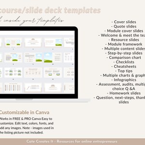 Webinar Slide Deck Template Canva, Canva Course Creator Slide Deck, Course Creator Bundle, Coach ...