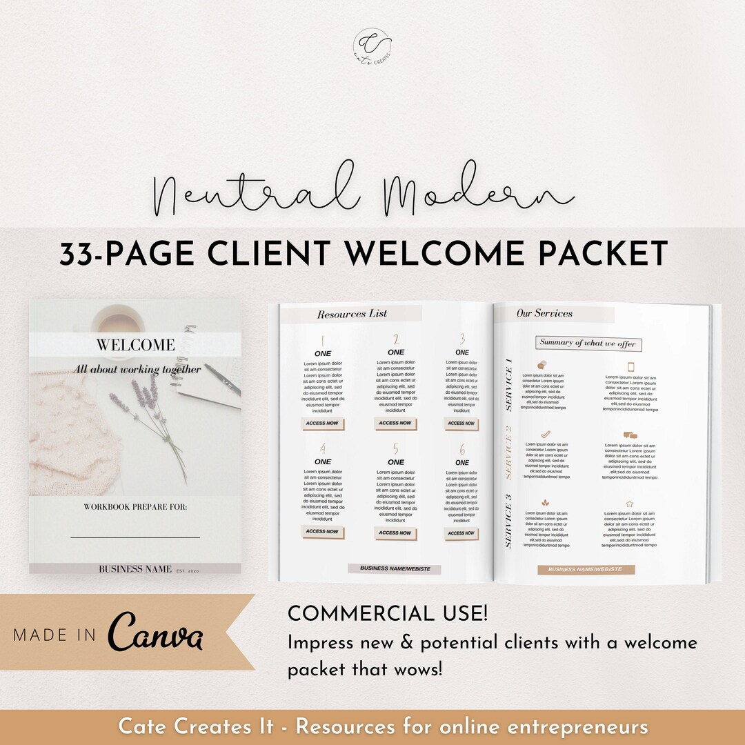 Client Welcome Kit, New Client Welcome Packet, Client Welcome Template ...