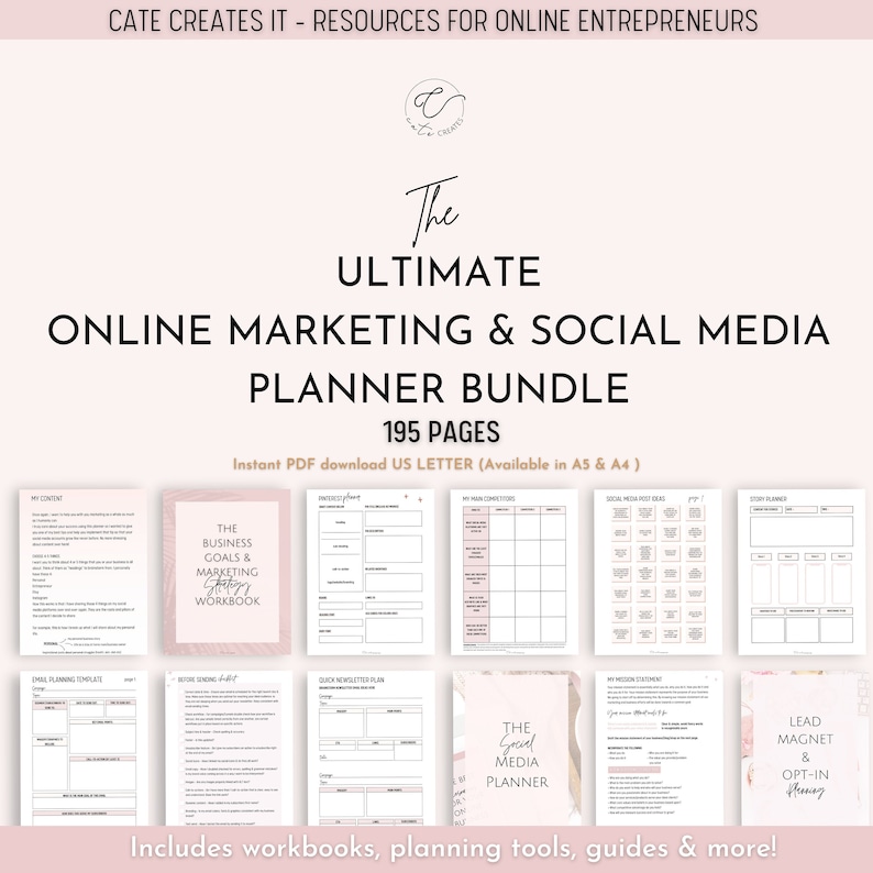 Social Media Marketing Bundle Planner Online Business | Etsy