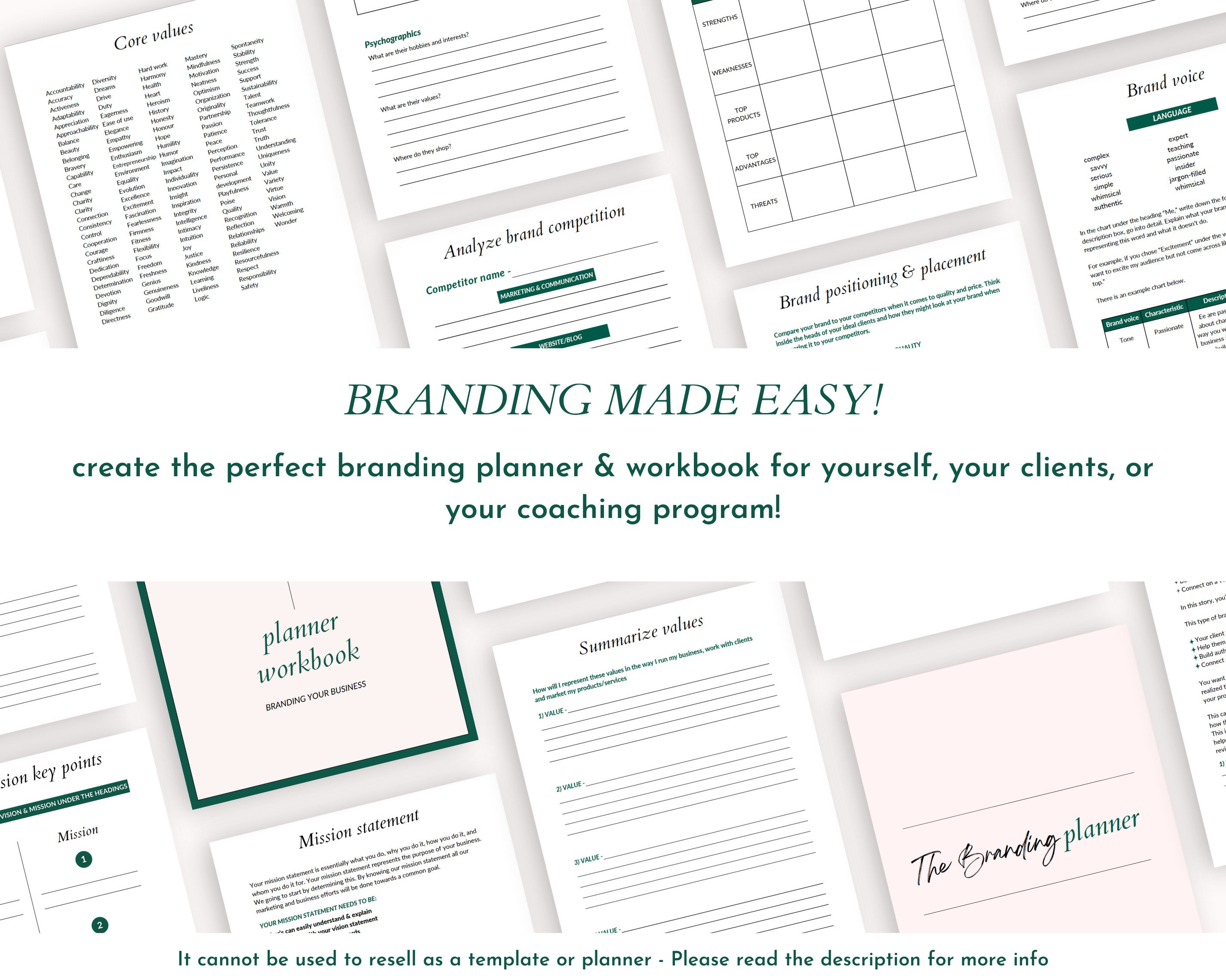 Branding Planner Canva Template Branding Workbook Brand - Etsy