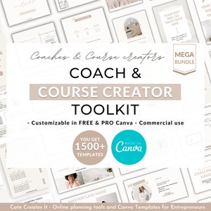 Course Creator Toolkit, Coaching Template Bundle, Canva Course Creator ...