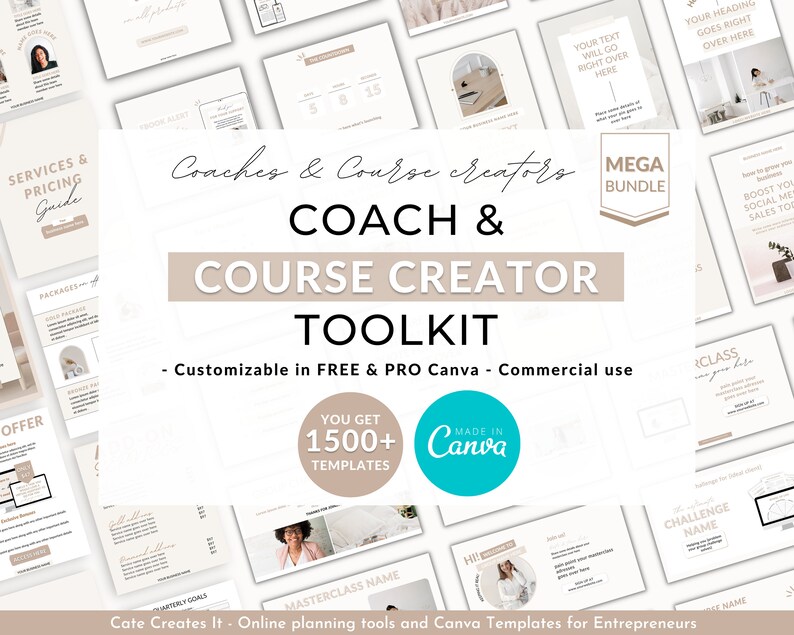 Course Creator Toolkit Coaching Template Bundle Canva Course - Etsy