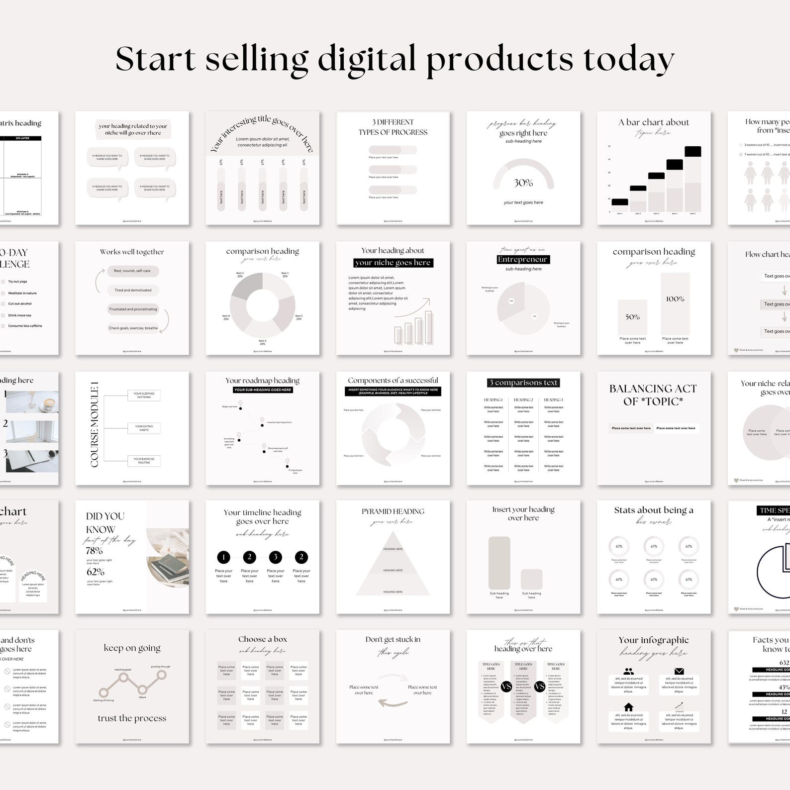 PLR Instagram Posts, PLR Instagram Templates, Charts and Graphs ...