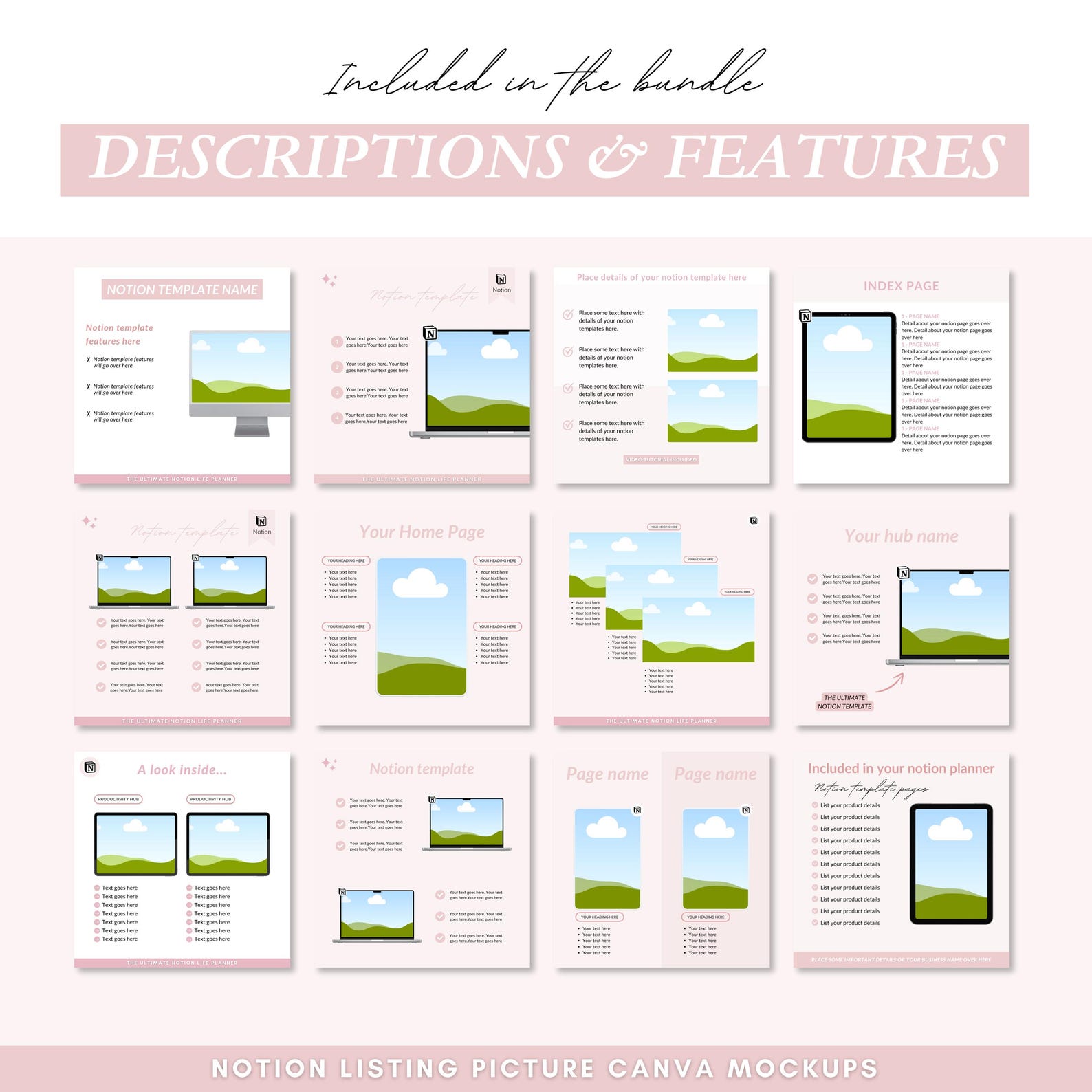 Notion Mockup Templates, Notion Template Mockups, Notion Mockups ...