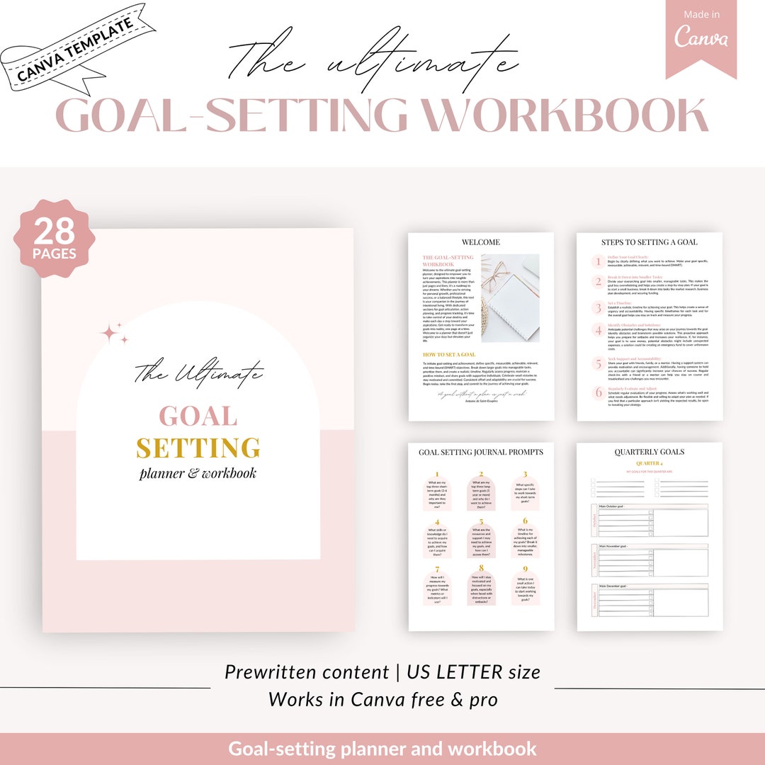 Goal Planner Canva Template Goal Setting Worksheet Goals - Etsy