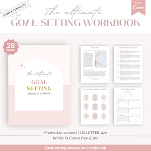 Goal Planner Canva Template, Goal Setting Worksheet, Goals Planner ...