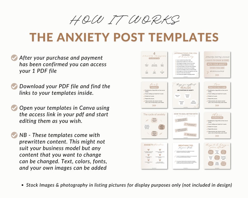 Mental Health Anxiety Post Templates, Anxiety Templates, Mental Health ...