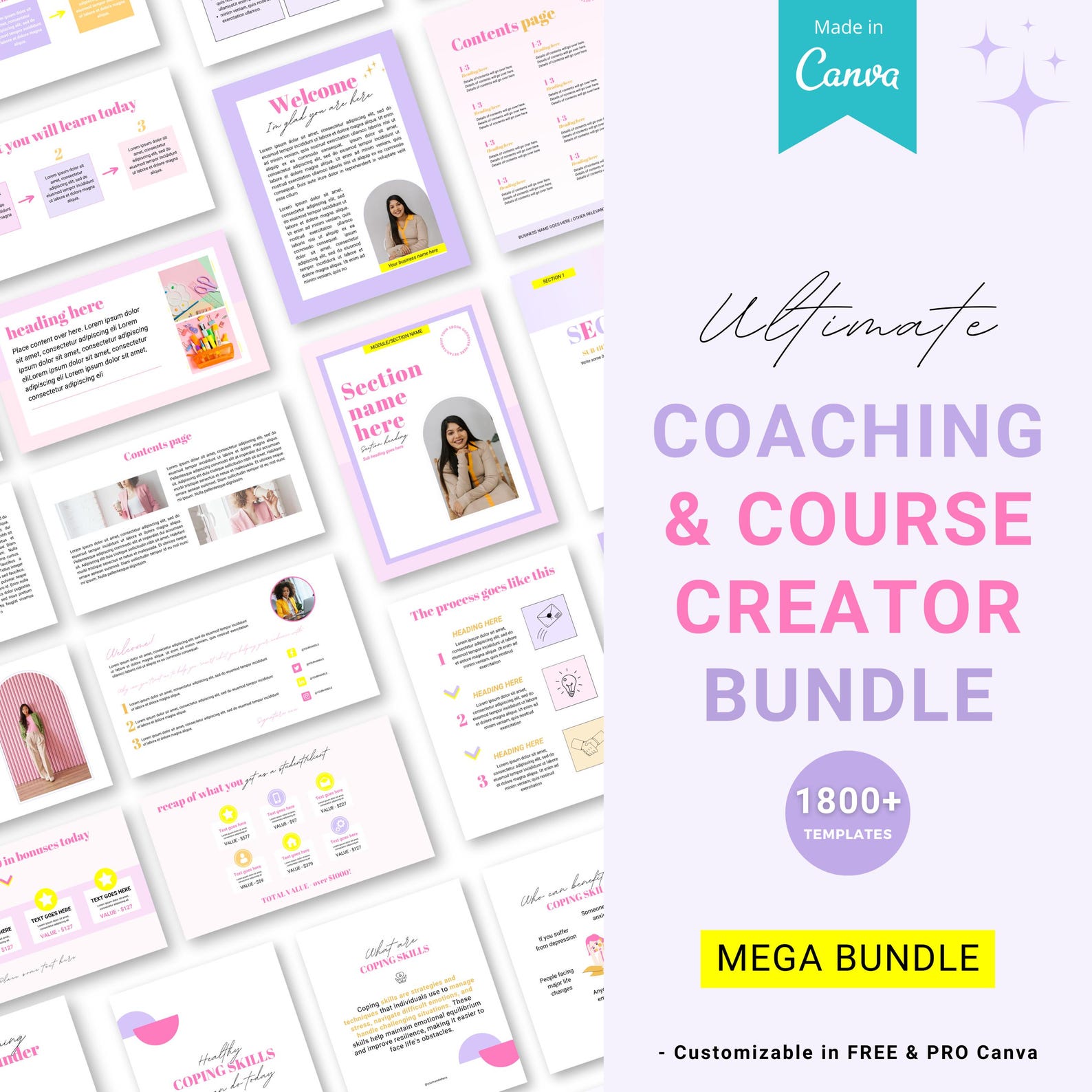 Canva Course Creator Bundle, Coaching Templates (digital Download) - Etsy