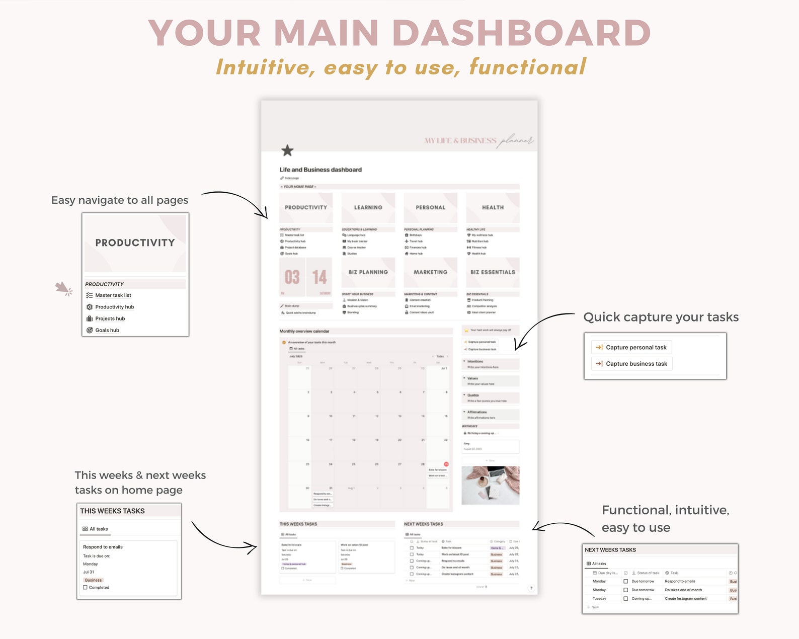 Notion Life and Business Template, Notion Template, Notion Business ...