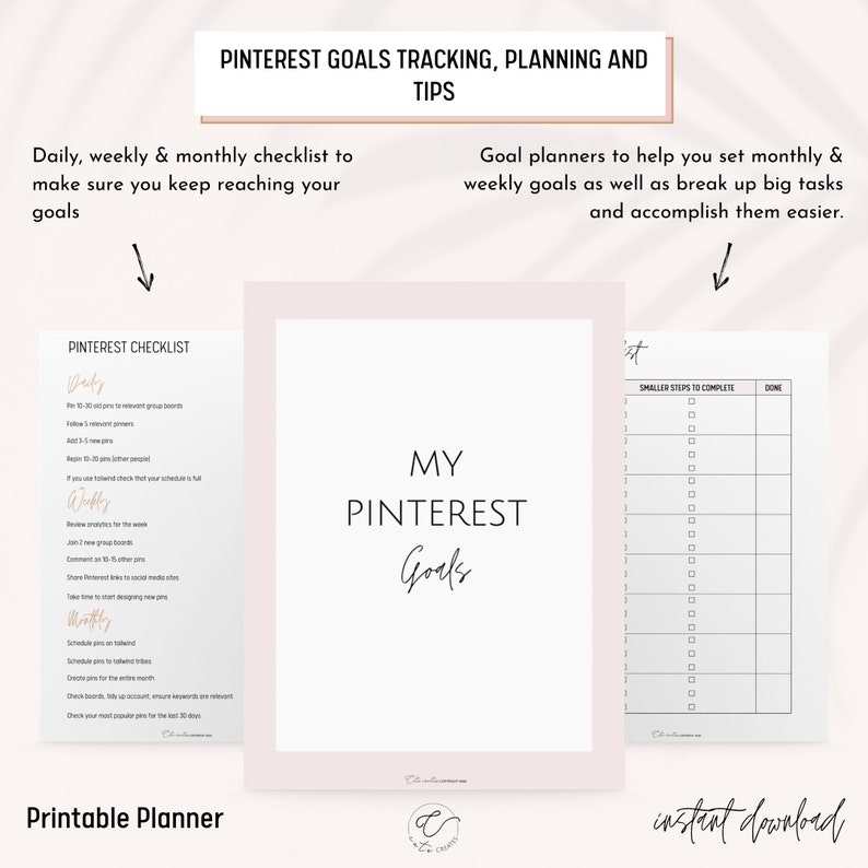 Pinterest Planner Pinterest Strategy Planner Social Media - Etsy