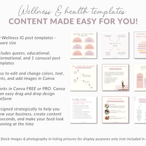 Wellness Coach Templates, Wellness Instagram Post Templates, Instagram ...