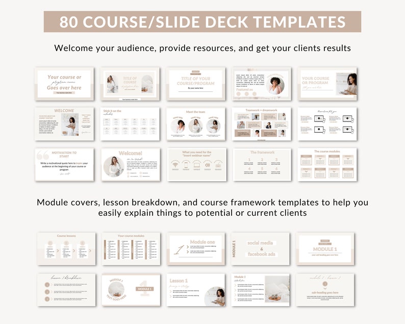 Webinar Slide Deck Template Canva Canva Course Creator Slide - Etsy