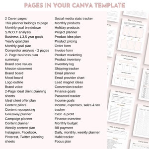 Editable Business Planner, Business Planner Canva Template, Small ...