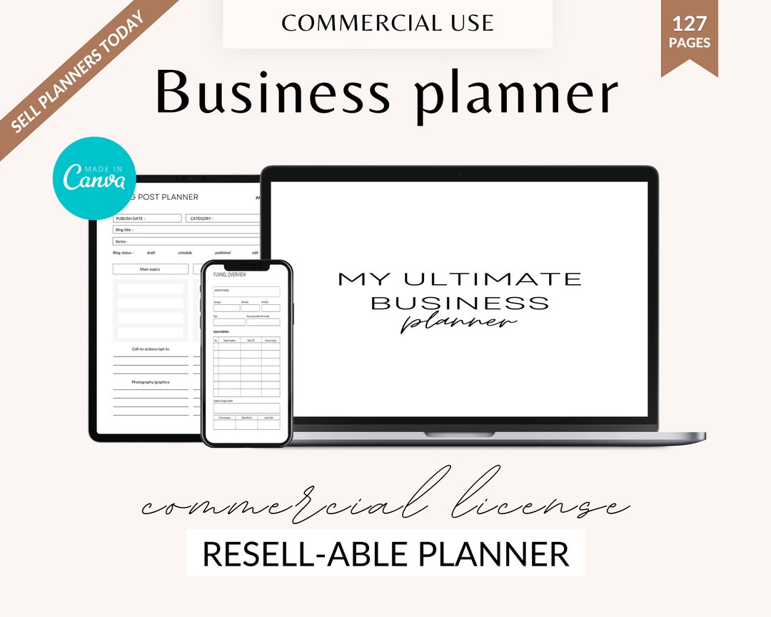 Commercial Use Business Planner, Editable Business Planner, Commercial ...