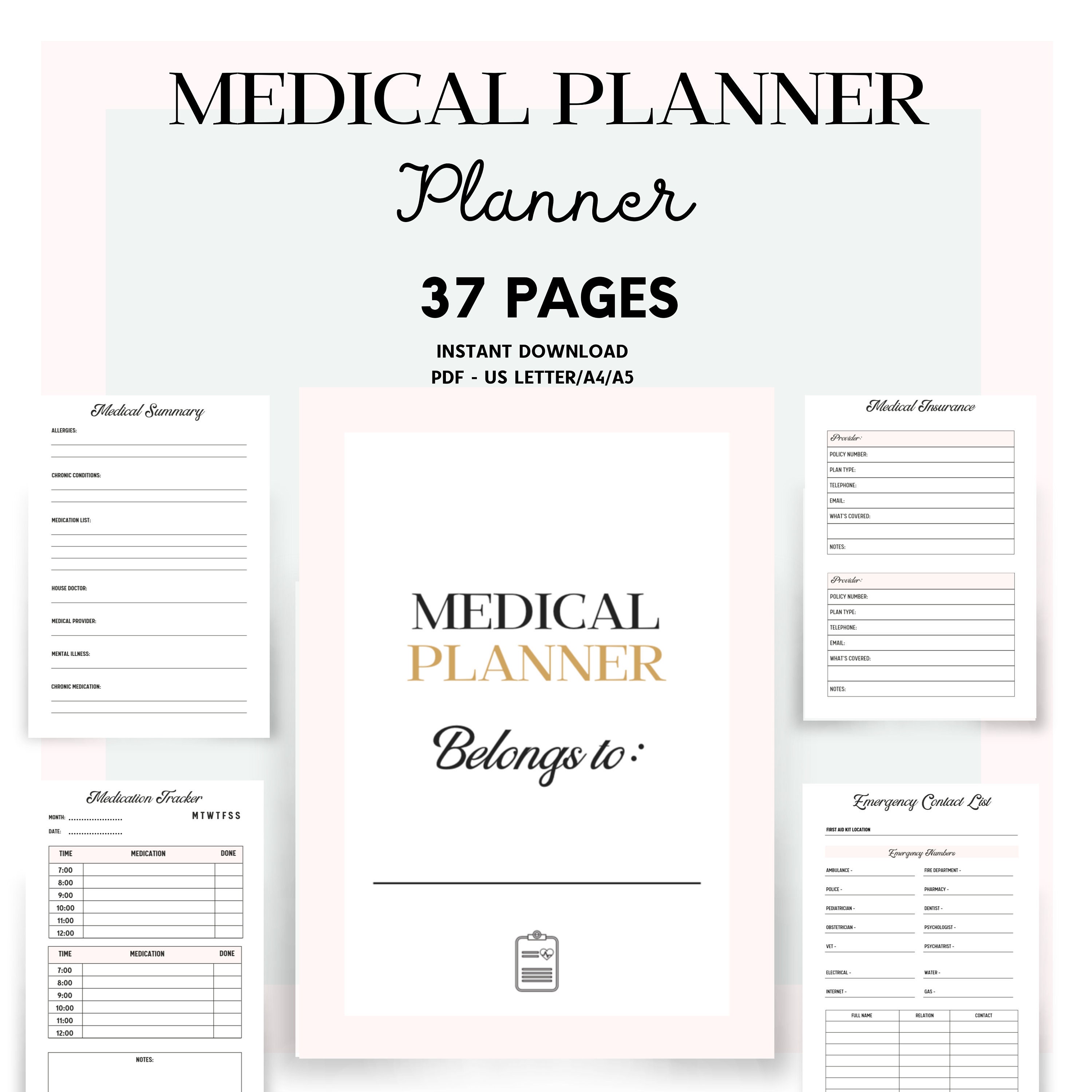 MEDICAL Planner Patient Notebook Planning Kit Blood | Etsy