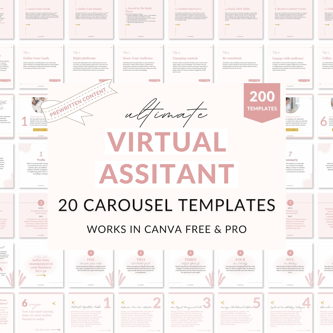 Virtual Assistant Carousel Templates, Virtual Assistant Template ...
