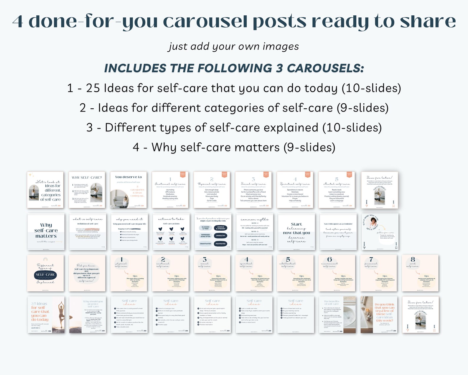 Self-care Instagram Templates, Self-love Templates, Self-care Content ...