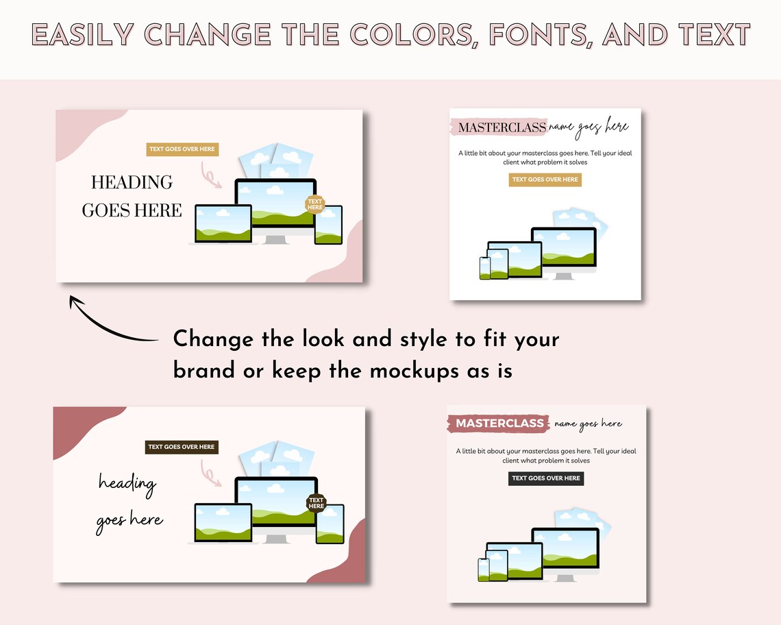 Canva Course Mockup Template, Digital Product Mockup, Course Creator ...