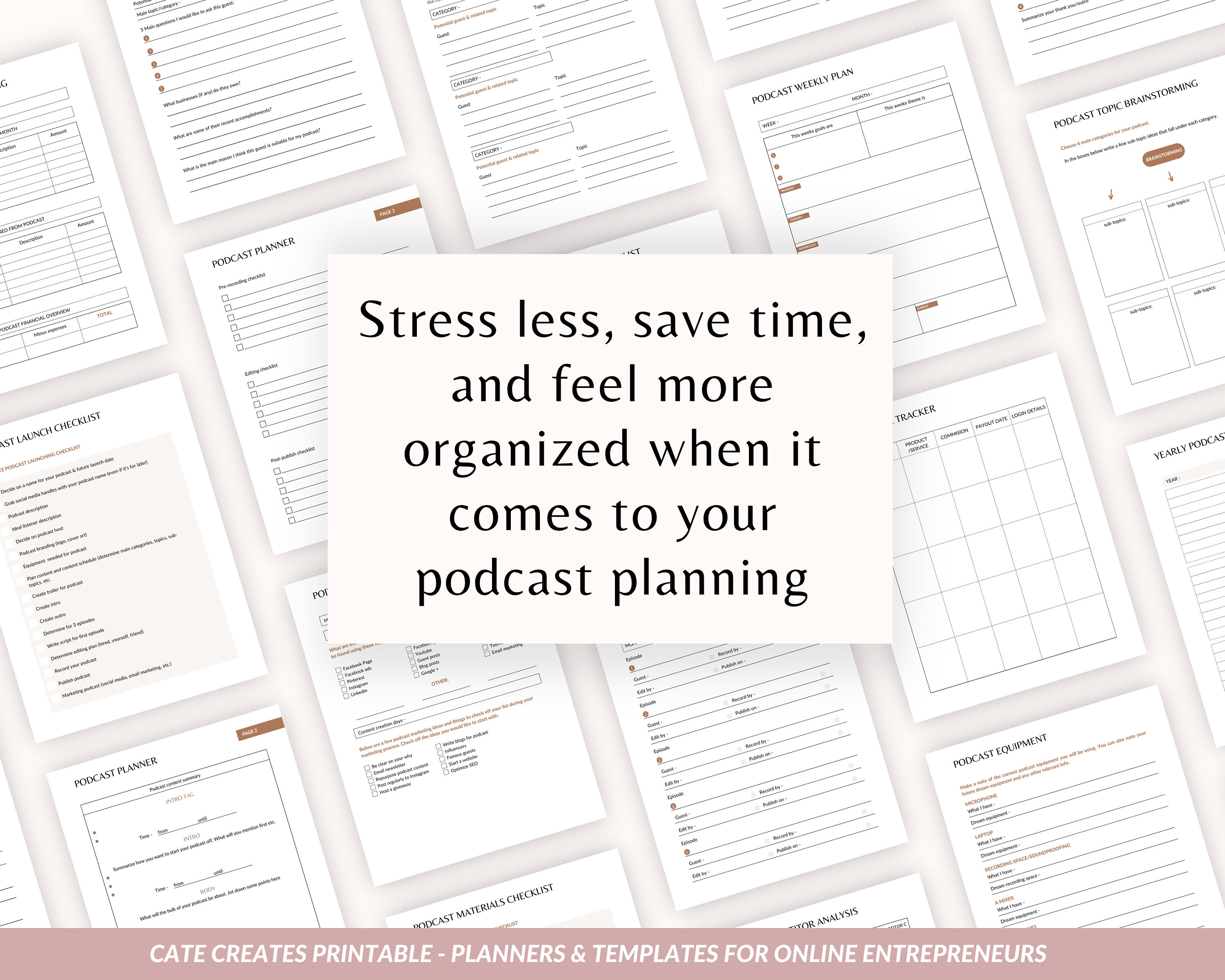 Podcast Planner Canva Template, Printable Podcast Organizer (PDF) - Etsy