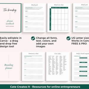 Branding Planner Canva Template, Branding Workbook, Brand Planner ...