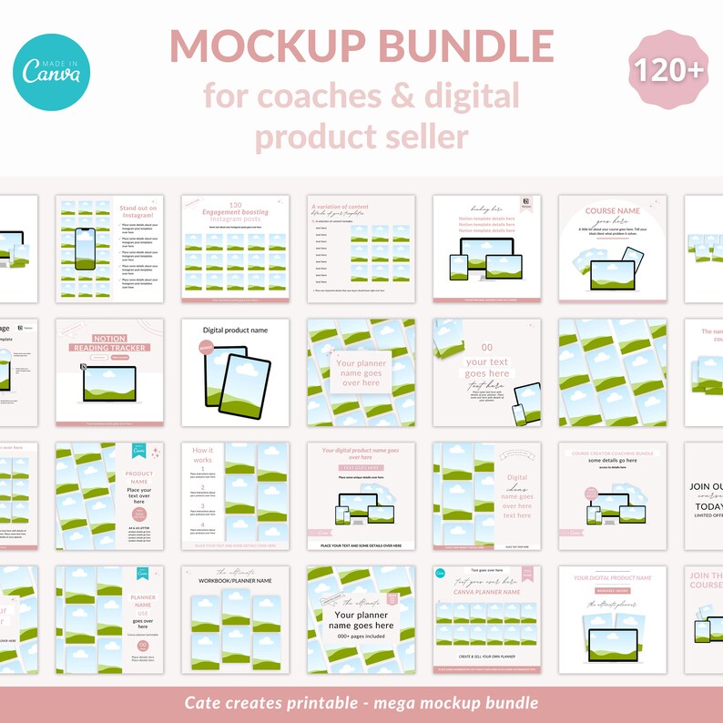 Etsy Listing Picture Mockup, Canva Mockup for Coaches, Digital Product ...