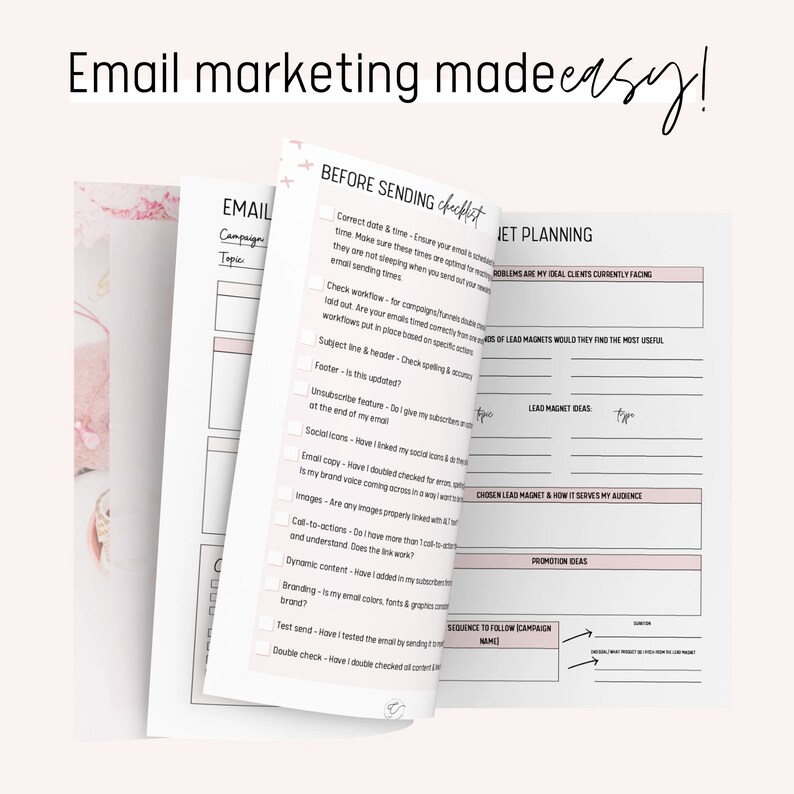 Email Marketing Planner Newsletter Planner Social Media - Etsy