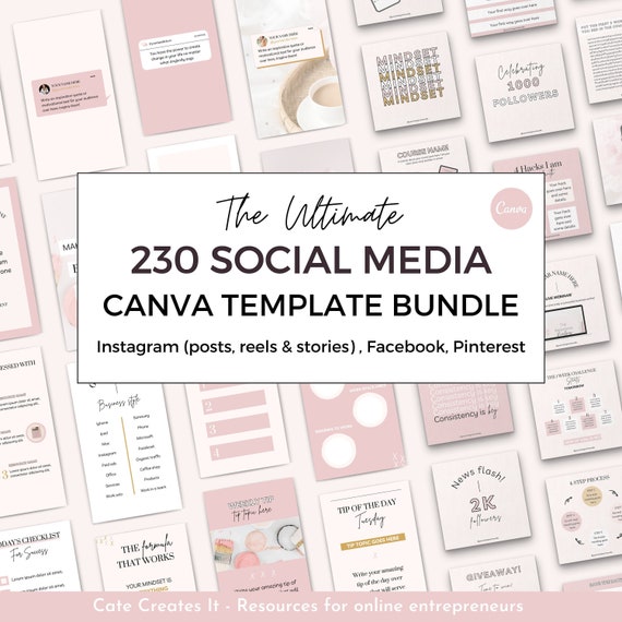 Social Media Canva Templates Social Media Bundle Instagram - Etsy