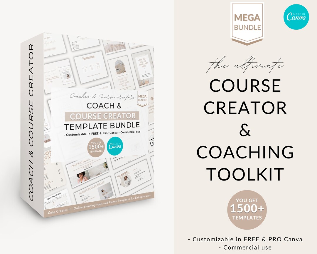 Course Creator Toolkit, Coaching Template Bundle, Canva Course Creator ...