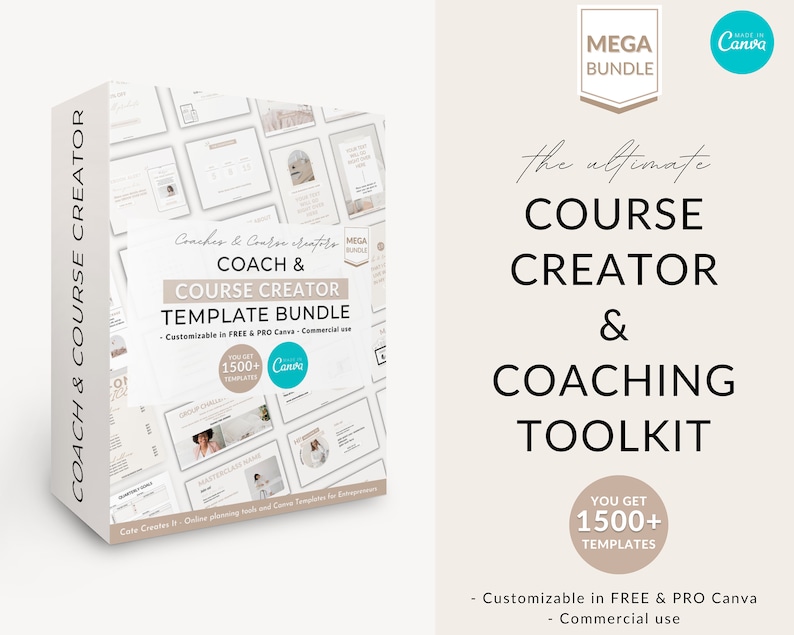 Course Creator Toolkit Coaching Template Bundle Canva Course - Etsy
