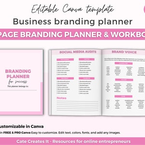 Brand Planner and Workbook, Canva Brand Planner, Editable Brand Planner ...