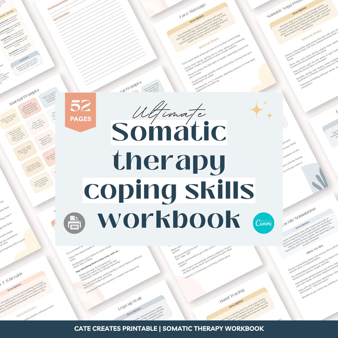 Somatic Therapy Coping Skills Workbook, Somatic Therapy, Somatic ...