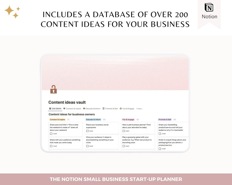 Notion Instagram Planner Template, Content Creation, Business - Etsy