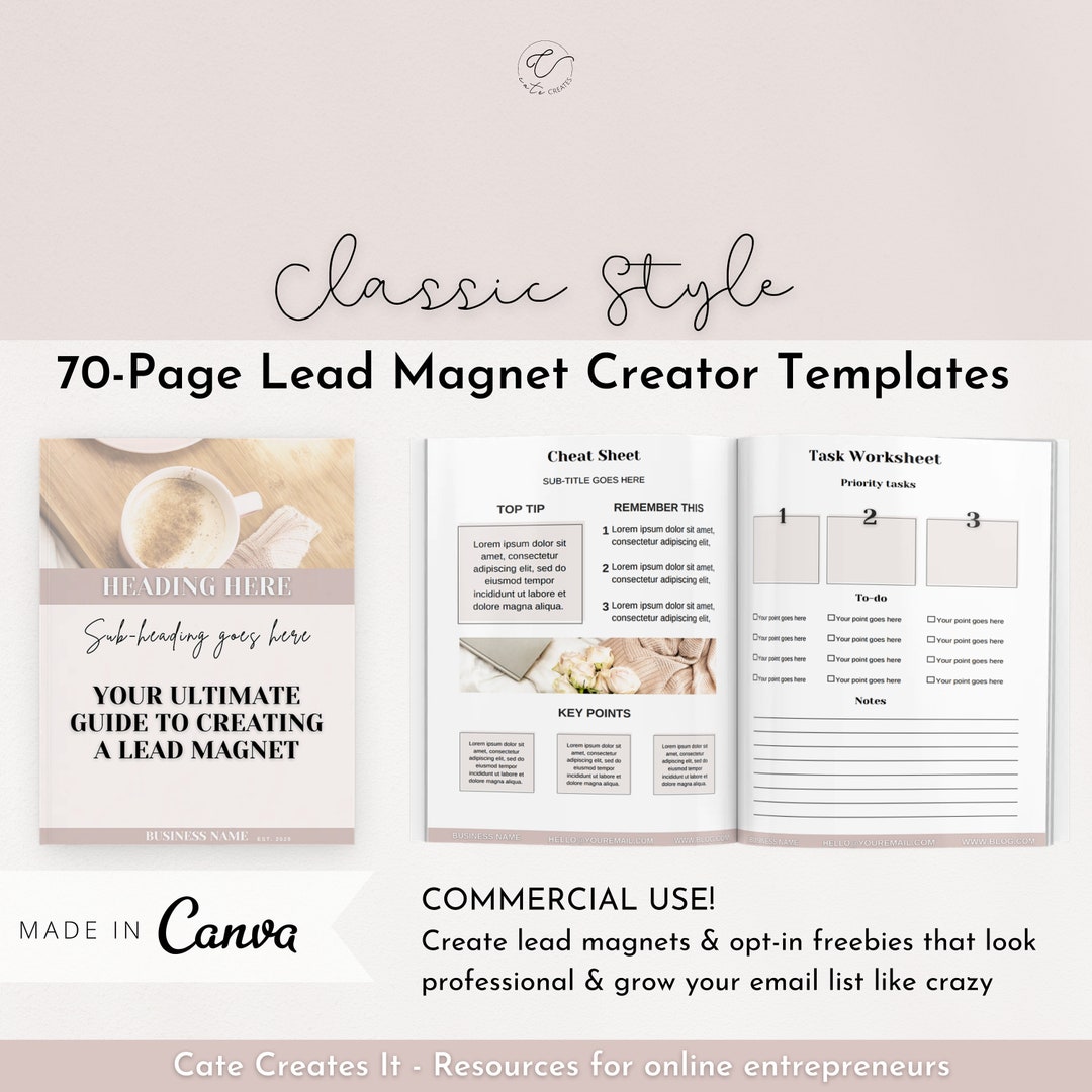 Lead Magnet Canva Template, Opt-in Templates, Worksheet Template, Ebook ...