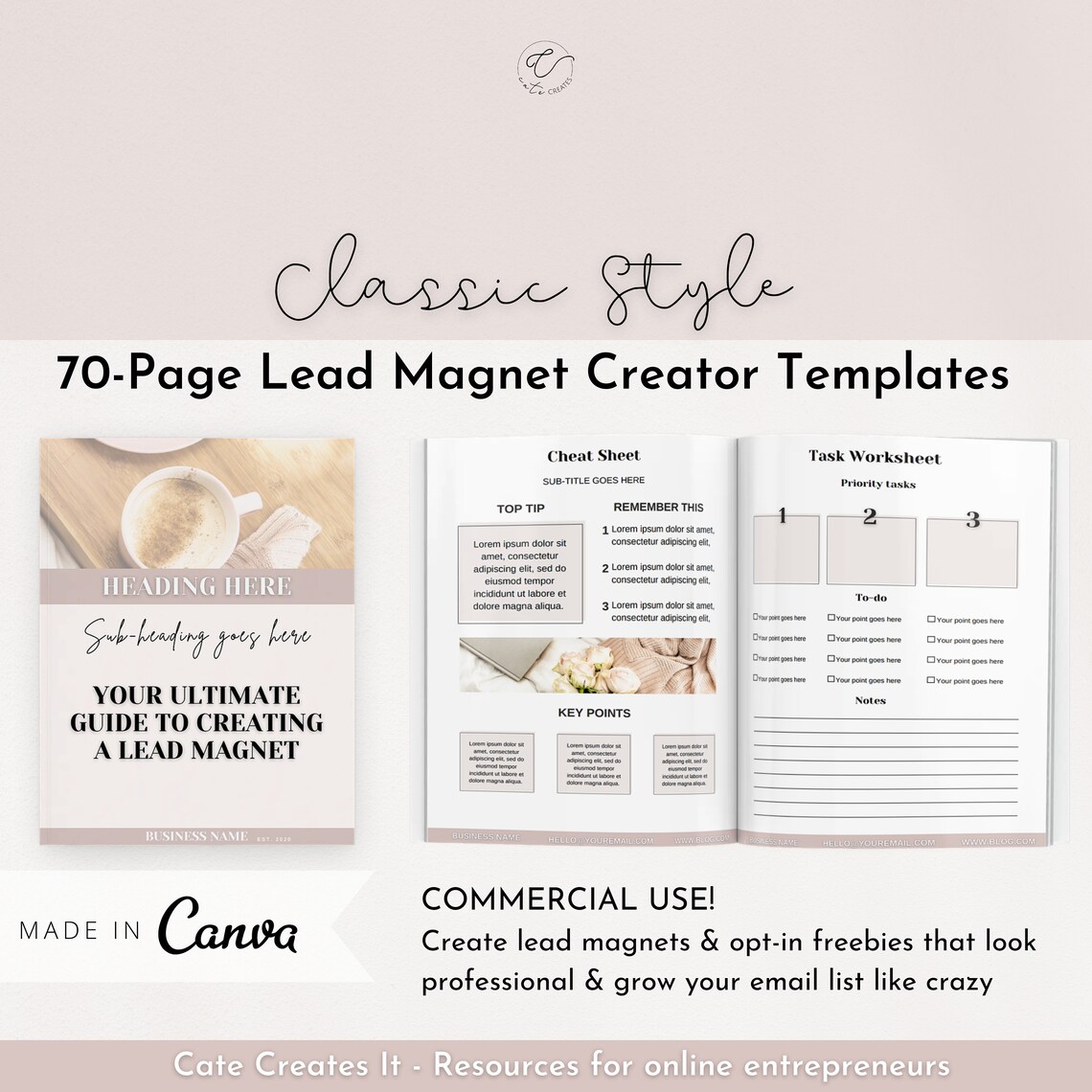 Lead Magnet Canva Template Opt-in Templates Worksheet | Etsy