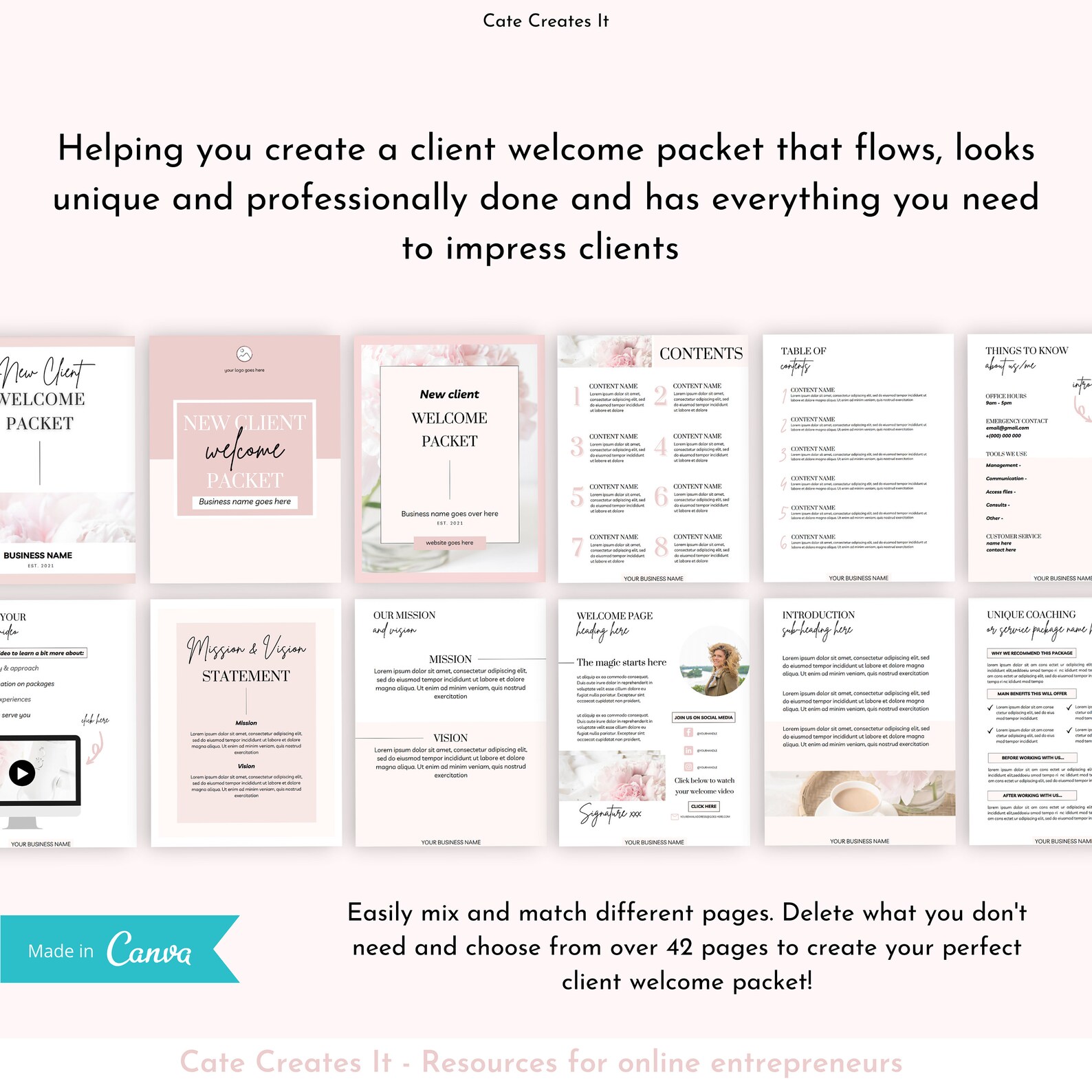 Client Welcome Kit, New Client Welcome Packet, Client Welcome Template ...