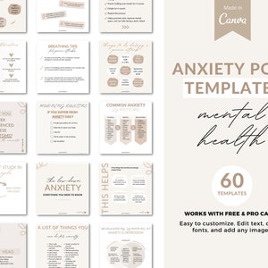 Mental Health Anxiety Post Templates, Anxiety Templates, Mental Health ...