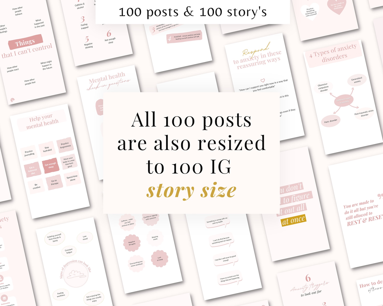 Mental Health Anxiety Post Templates Anxiety Templates - Etsy