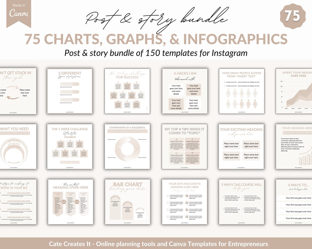 Charts and Graphs Instagram Canva Template, Infographic Templates ...