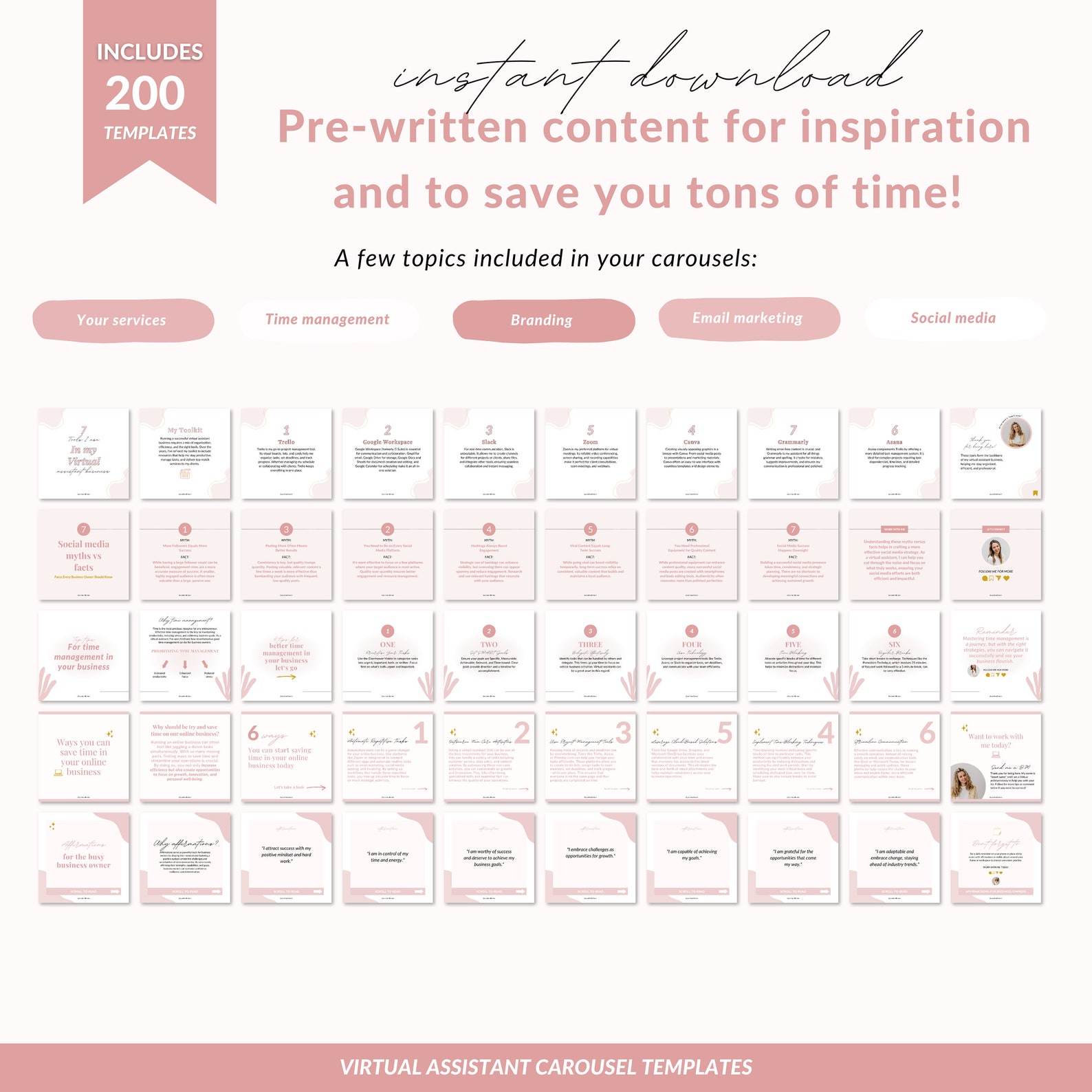 Virtual Assistant Carousel Templates, Virtual Assistant Template ...