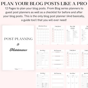 Printable Blog Workbook, Blog Planner, Blog Post Planner, Business ...