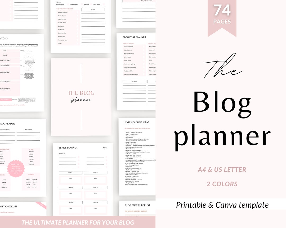 Blog Planner, Blogging Planner, Blog Planner Template, Printable Blog ...