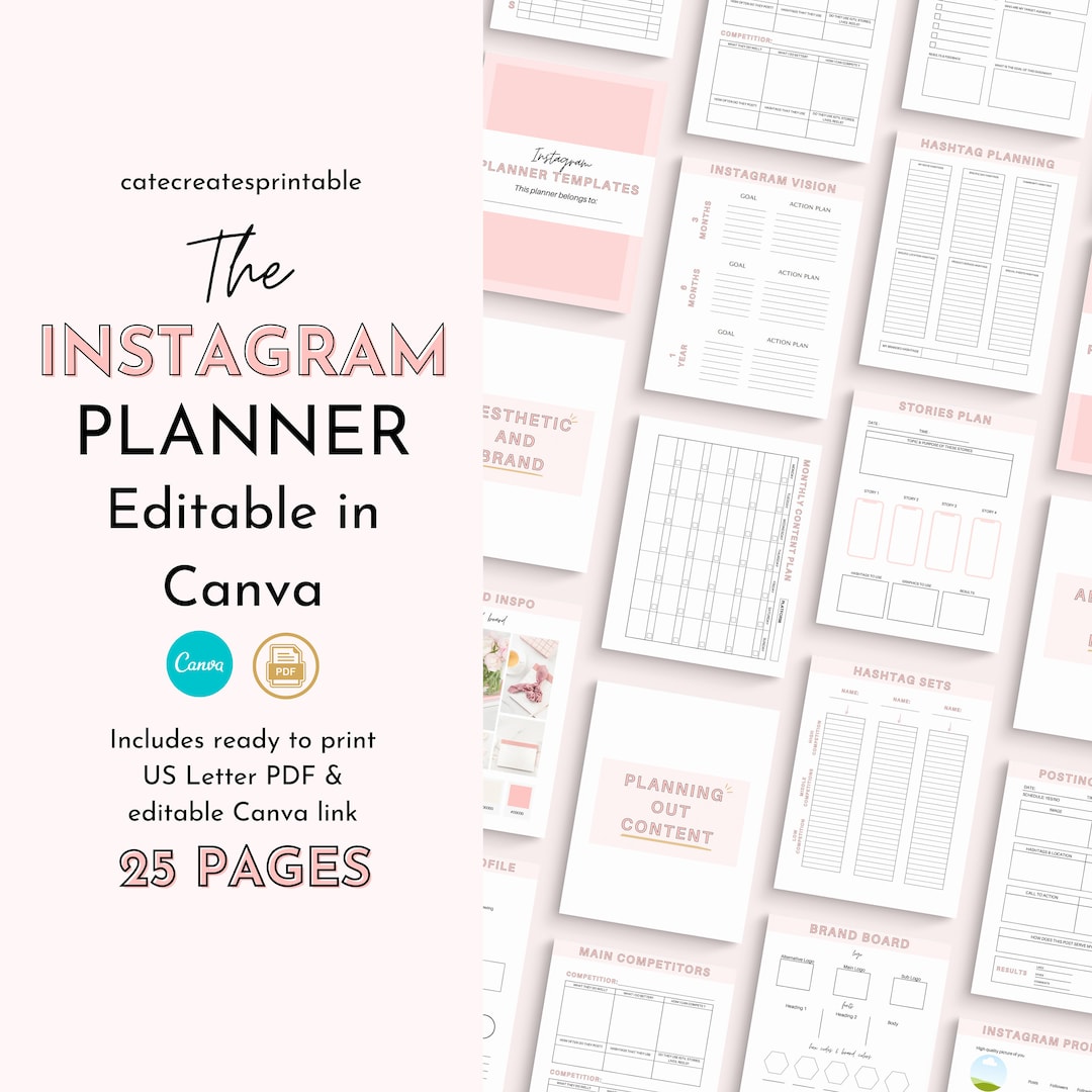 Instagram Planner, Social Media Planner, Instagram Layout, Planner ...