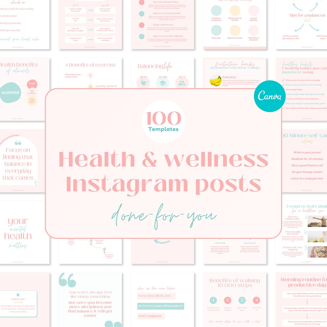 Wellness Coach Templates, Wellness Instagram Post Templates, Instagram ...