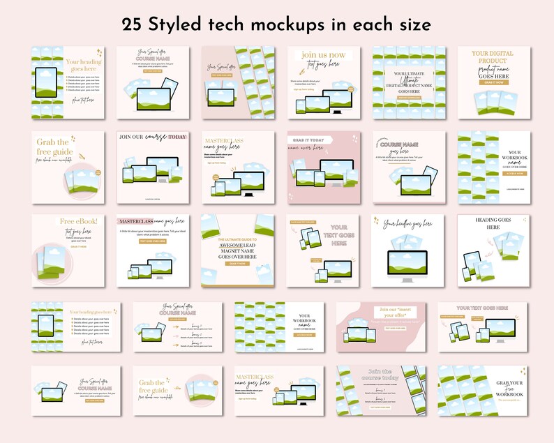 Canva Course Mockup Template, Digital Product Mockup, Course Creator ...