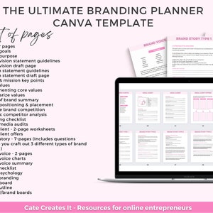 Brand Planner and Workbook, Canva Brand Planner, Editable Brand Planner ...