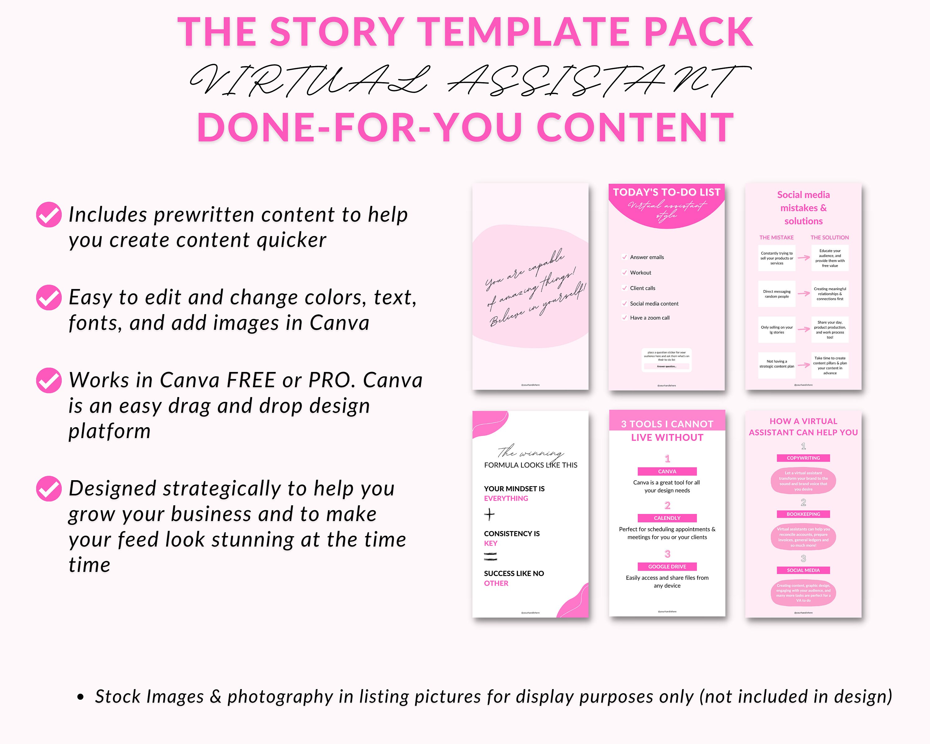 Virtual Assistant Instagram Story, Instagram Templates Virtual ...